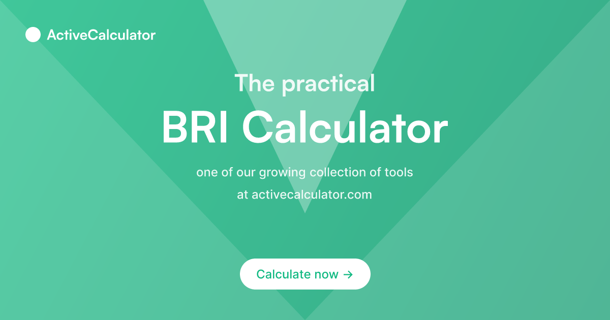 BRI Calculator | Free Body Roundness Index Chart & Ranges
