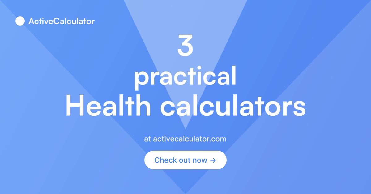 Health Calculators | BMI, Calorie & Medical Planning