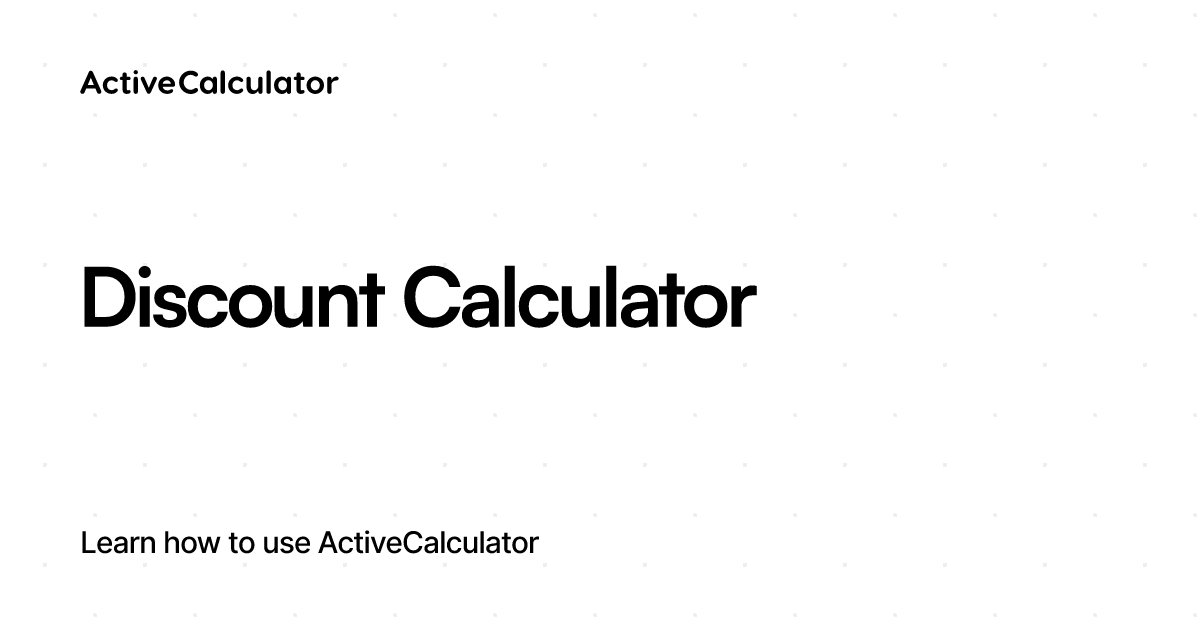 Discount Calculator Widget for Your Website – ActiveCalculator Templates